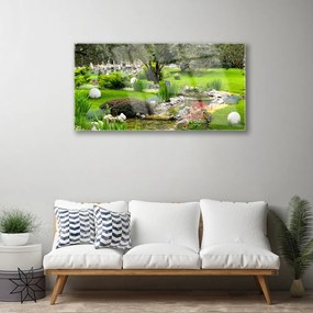 Obraz na skle Zahra Strom Květiny Příroda 100x50 cm