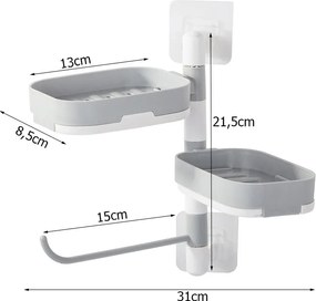 Verk Group Nástěnný držák na ručníky s přísavkami na mýdlo