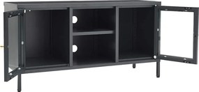 TV stolek antracitový 105 x 35 x 52 cm ocel a sklo 336060