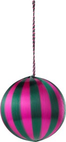 HANG ON Koule pruhy 8 cm - zelená/růžová