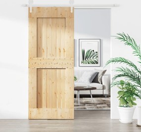 vidaXL Posuvné dveře s kováním 85 x 210 cm masivní borové dřevo [3203221]