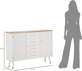 Komoda Matera 117 cm bílá/hnědá