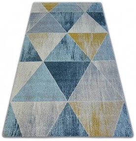 koberec NORDIC TRIANGLE modrý/krémový G4584 velikost 280x370 cm | krásné koberce cz