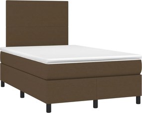 Box spring postel s matrací tmavě hnědá 120x190 cm textil 3269870