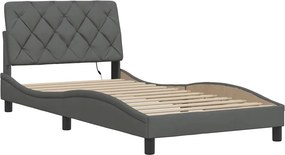 Rám postele bez matrace tmavě šedá 100 x 200 cm textil 3310581