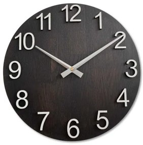 Designové nástěnné hodiny z masivního dřeva I SENTOP MAS017-3169-hands/silver