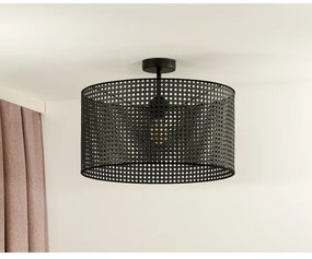 Duolla - Přisazený lustr ROLLER RATTAN 1xE27/15W/230V pr. 45 cm černá