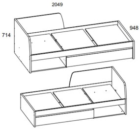Studentská postel Jazz 1S/90