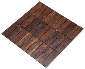 DUB TABÁK mozaika 2D - dřevěný obklad do koupelny a kuchyně 30 x 93 mm