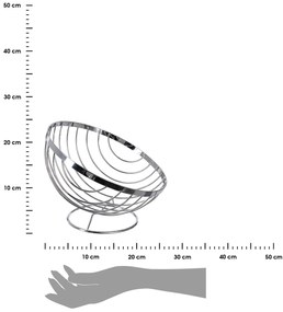 Kovová mísa na ovoce Oblik, 26x21,5 cm