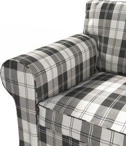 Potah na křeslo IKEA Ektorp barva černá látka pletený vzor, vzorované
