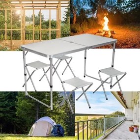 Kempigový skládací set - stůl + 4 židličky