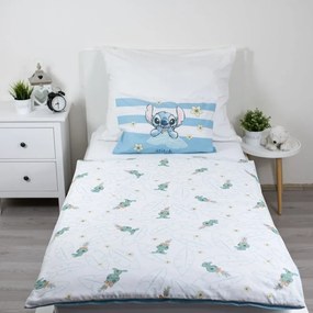 Světle modré bavlněné dětské povlečení do postýlky 100x135 cm Lilo &amp; Stitch "Tropical Hugs" – Jerry Fabrics