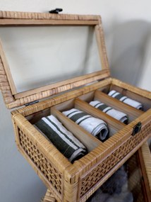 Ratanový box s bambusovým výpletem Francesca French - 36*21*13cm