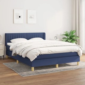 Box spring postel s matrací modrá 140x200 cm textil 3130439