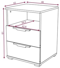 Noční stolek NED dub sonoma