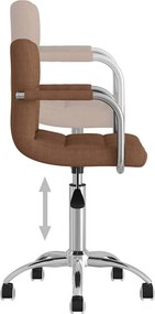 Otočná jídelní židle hnědá textil 3087972