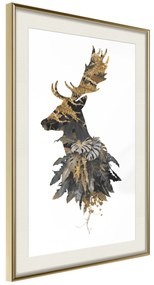 Artgeist King of the Forest Velikosti (šířkaxvýška): 20x30, Finální vzhled: Zlatý rám s paspartou