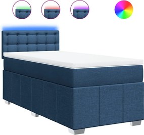 Box spring postel s matrací modrá 90x200 cm textil 3289271