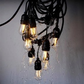 LED Venkovní dekorační řetěz 20xE27/1W/230V 11,44 m IP44 černá