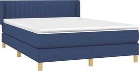 Box spring postel s matrací modrá 140x190 cm textil 3130431