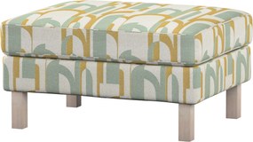 Potah na podnožku IKEA Karlstad barva zelená látka pletený vzor, vzorované