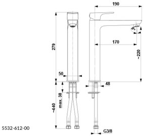 KFA Armatura 5532-612-00 - Umyvadlová baterie MOKAIT 27,9 cm lesklý chrom