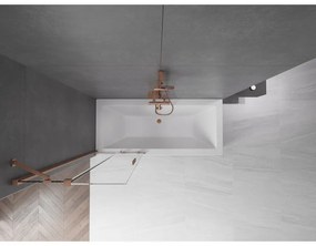 Mexen Velar, 2-křídlová posuvná vanová zástěna 70 x 150 cm, 8mm čiré sklo, měděná matná, 896-070-000-01-65