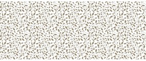 Ubrus teflonový béžový, vzor hnědé lístky Rozměry: průměr 150, Tvar: Kulatý