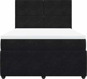 Box spring postel s matrací černá 140x200 cm samet 3294654