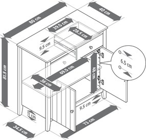 Tchibo - Odkládací skříňka - barva: bílá