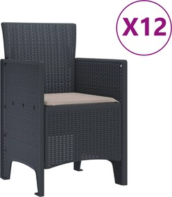 Zahradní jídelní souprava 13 ks Antracitová Ratan Polt 3378773