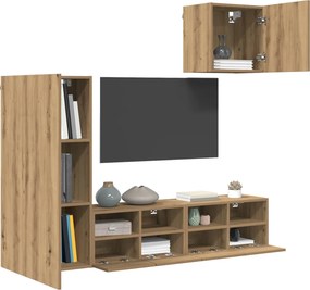 Nábytkové stěny pro TV 4 ks Artisanový dub Kompozitní dřevo 3402780