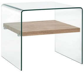 Konferenční stolek - čirý -tvrzené sklo | 50x50x45 cm