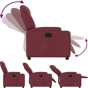 Elektrické polohovací křeslo vínové textil 3204347