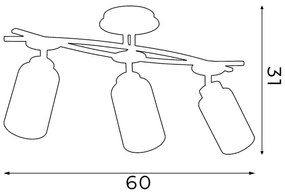 Stropní svítidlo TOKIO 3xE27/60W/230V