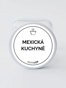 Samolepka na kořenky MEXICKÁ KUCHYNĚ bílá 5 cm tučné písmo