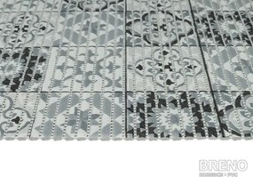 Breno Koupelnová pěnová předložka SOFTY-TEX 79826.1 šedé dlaždice, šíře 65 cm, Šedá