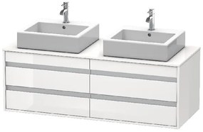 Duravit Ketho - Umyvadlová skříňka 50x140x55 cm, 4 zásuvky, lesklá bílá KT6657B2222