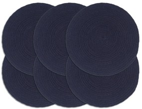 Prostírání 6 ks námořnická modrá 38 cm kulaté bavlna 133851