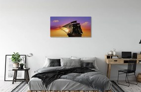 Obrazy na plátně Barevné nebe ship sea 125x50 cm