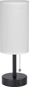 Brilagi - Stolní lampa s USB portem TABLON 1xE27/25W/230V černá/bílá