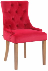 Jídelní židle Mossley - samet - světlé nohy | červená