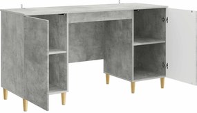 Stůl s policí Betonově šedá 142,5 x 50 x 75 cm Kompozitní dřevo 3414597