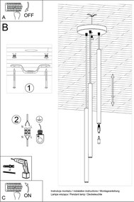 Sollux Lighting Závěsné svítidlo PASTELO 3P červené okrové