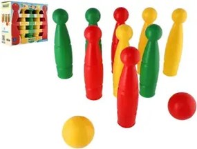 WADER Kuželky s míčky / Bowling sada / 9 kuželek + 2 míčky / 24 cm / P