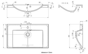 EBS Nevio B Skříňka s černým úchytem + umyvadlo 81 cm, antracitově šedá 1 set