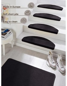 Sada 15 černých nášlapů na schody Hanse Home Fancy, 23 x 65 cm