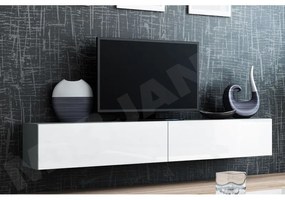 TV stolek Zigo 180, Barva: bílá / bílá lesk