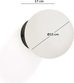 Bílé/černé kovové nástěnné svítidlo ø 15 cm Brisia – Kave Home